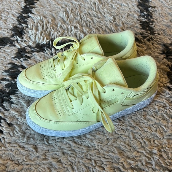 Reebok | Shoes | Neon Yellow Classic Reebok Sneaker | Poshmark